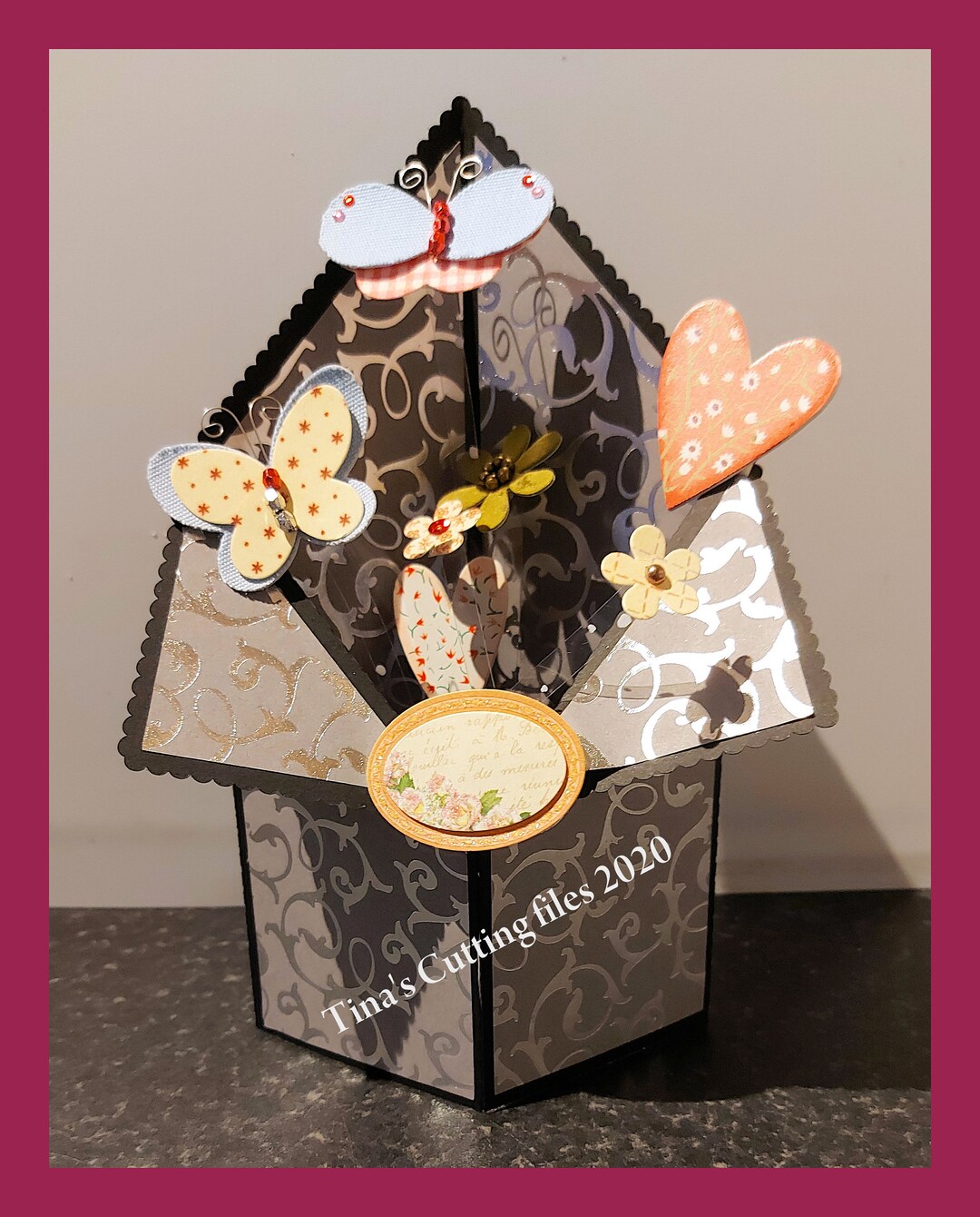 Tuxedo Card With Scalloped Edge - Cutting Template - Downloadable ...