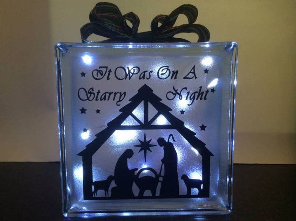 Nativity 3 Part - Glass Light Block Design Digital Cutting Files SVG ...