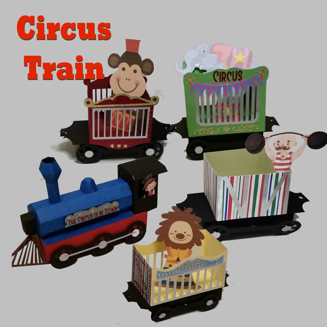 Circus Steam Train and 4 Cars 3d Model Cutting File With Extras See ...