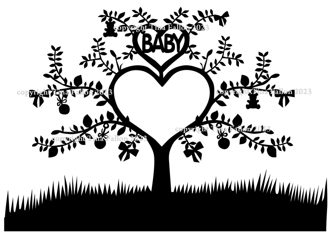 Baby Congrats Tree Papercut C - Birth Adoption Etc. Digital Download ...