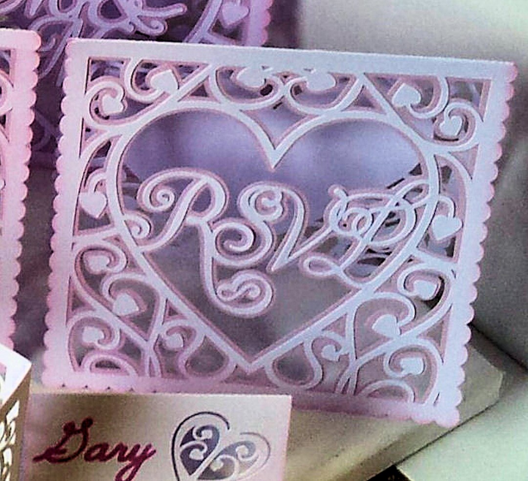 Heart Swirls Wedding Collection -RSVP Card - Digital Download File Svg ...