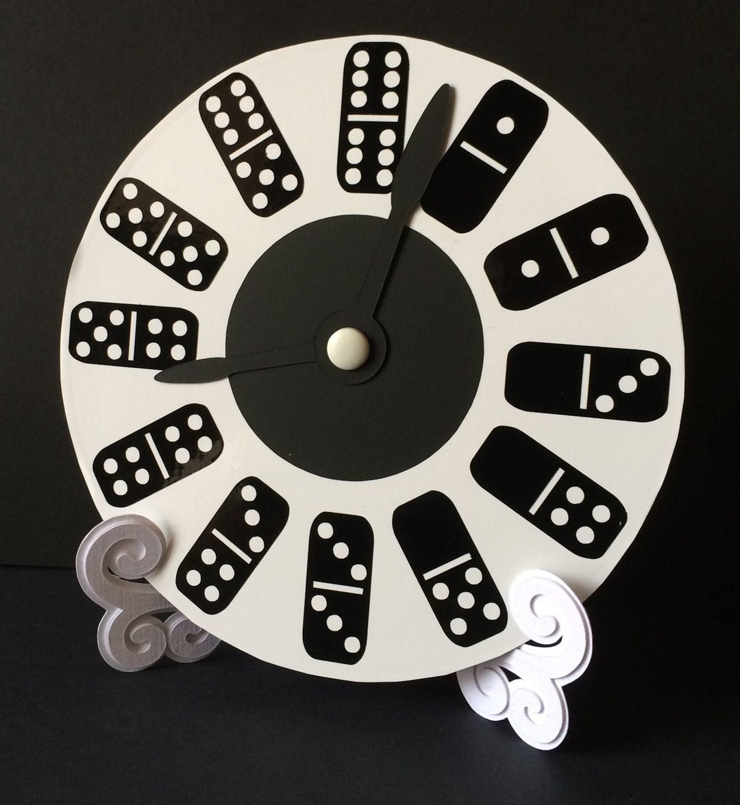 DOMINOES Clock Face With Gift Box for Cd's Plates Etc Cutting File Svg ...