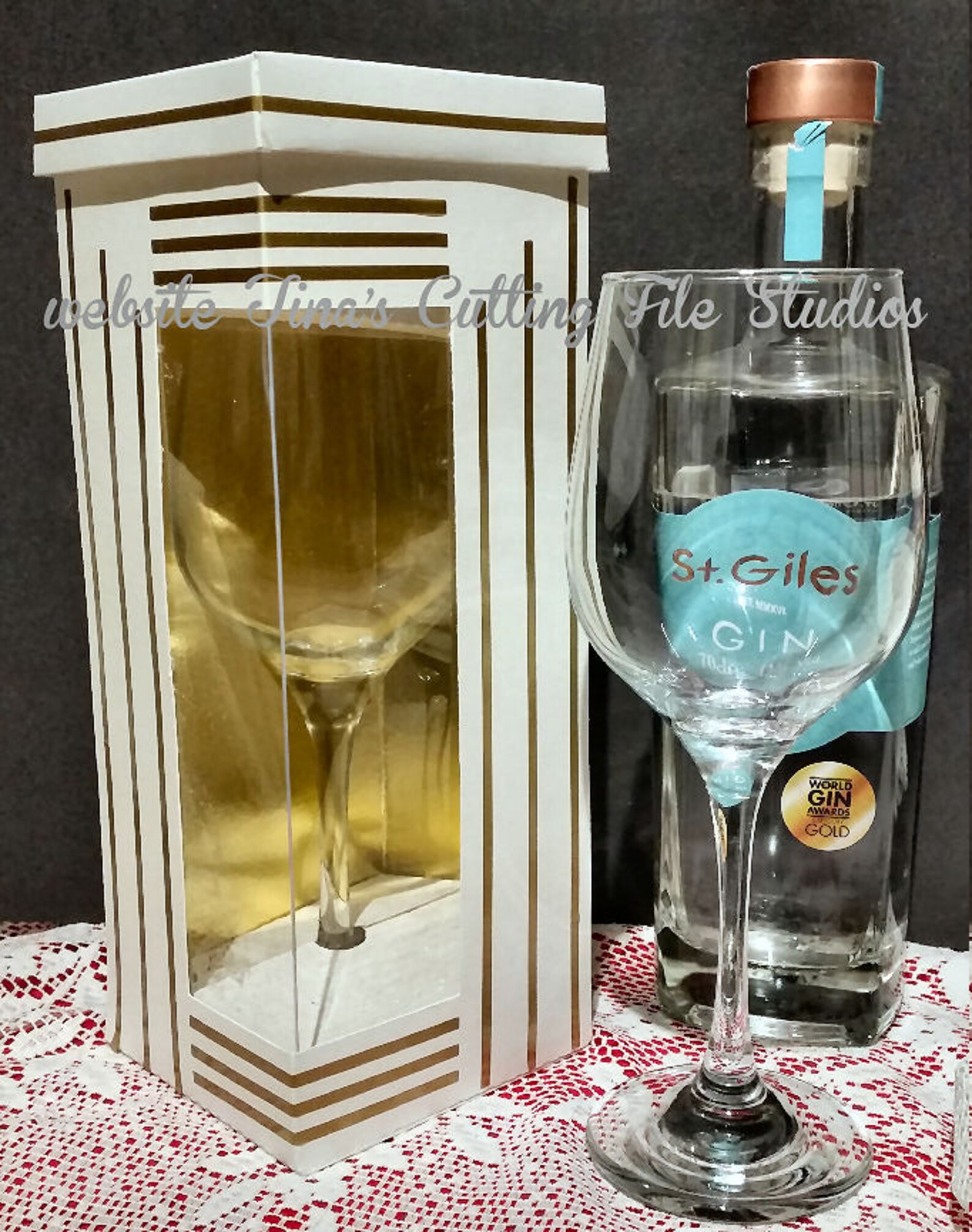 Gin Wine Glass / Goblet Luxury Display Box (large) Digital Cutting File ...