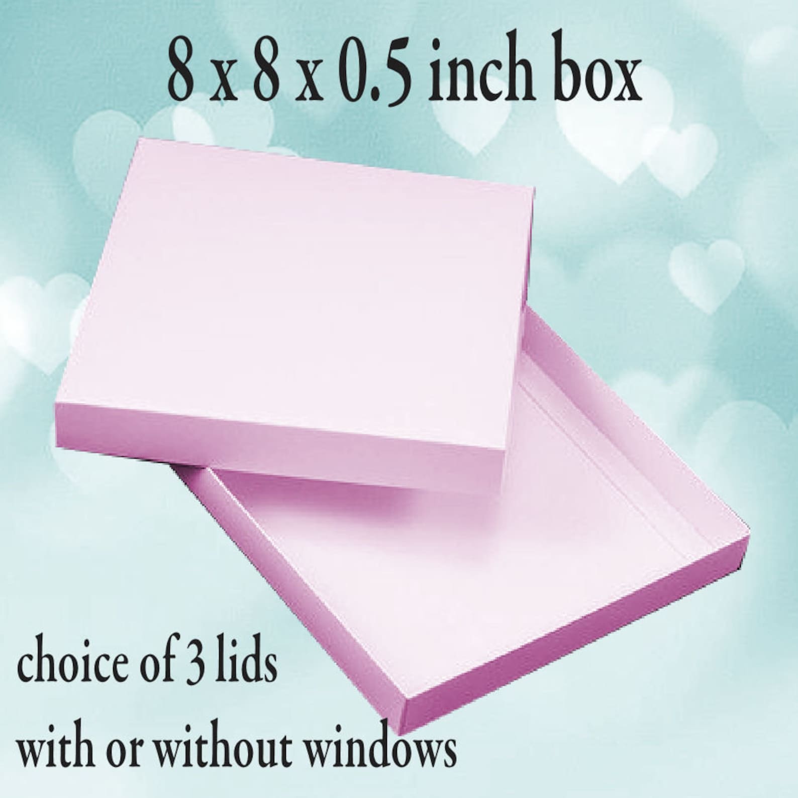 Square Box 8 X 8 X 0.5 Inches Sturdy Double Skinned Box With Choice of ...
