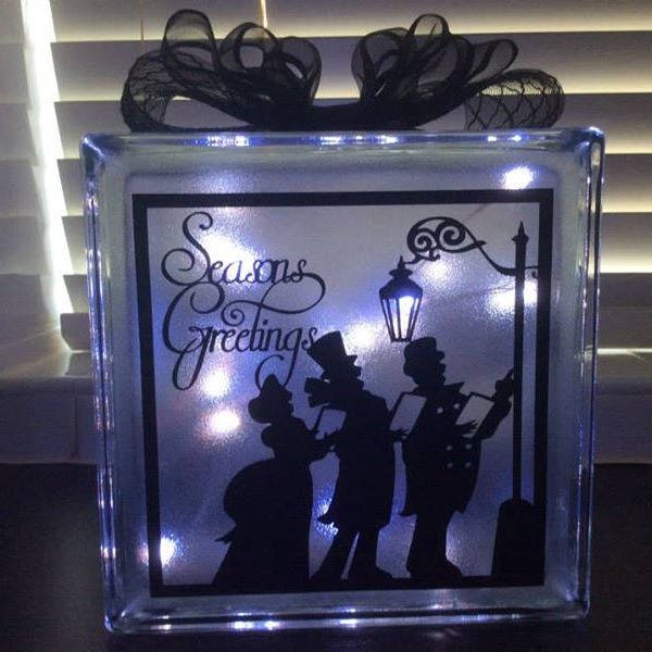 Christmas Glass Block - Etsy