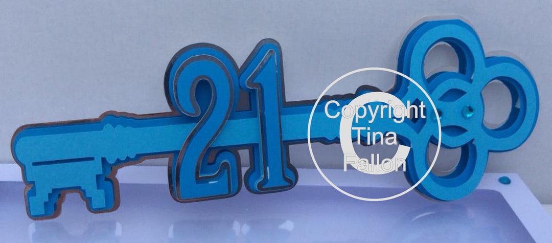 21st Key (male) With Presentation Box Layered Cutting File - Digital ...