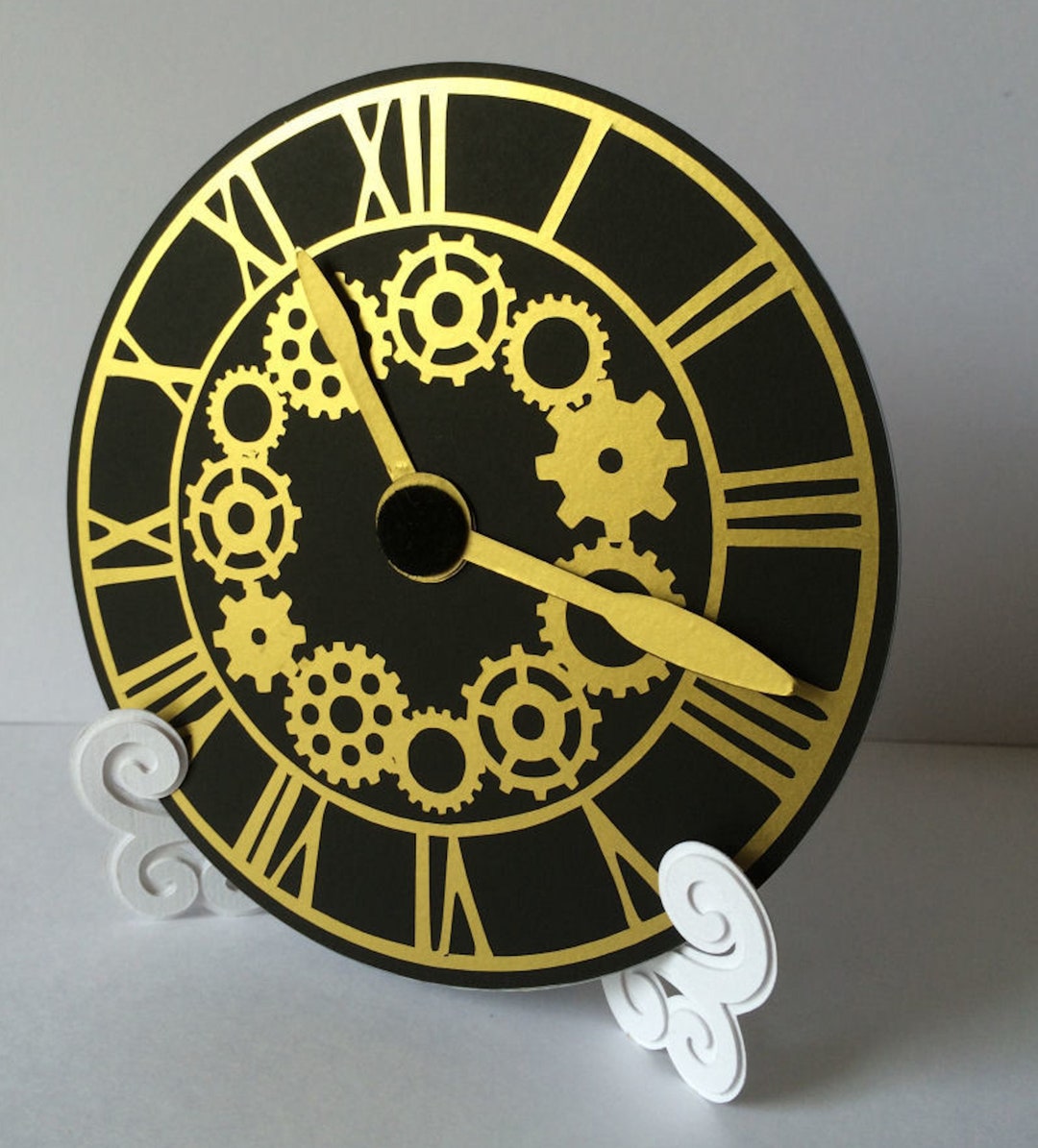 STEAMPUNK COGS Clock Face With Gift Box for Cd's Plates Etc Cutting ...