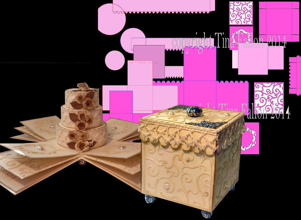Wedding Cake Explosion / Exploding Box Kit With Extras Card - Etsy