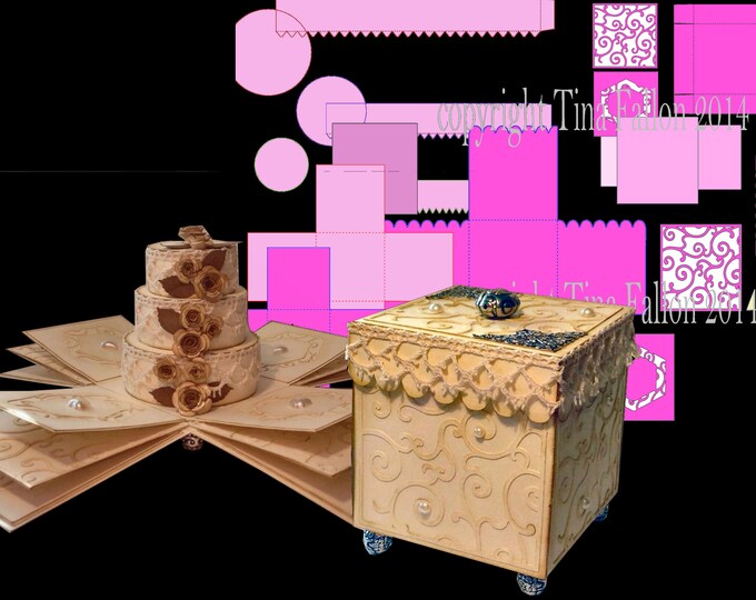 Wedding Cake Explosion / Exploding Box Kit With Extras Card - Etsy