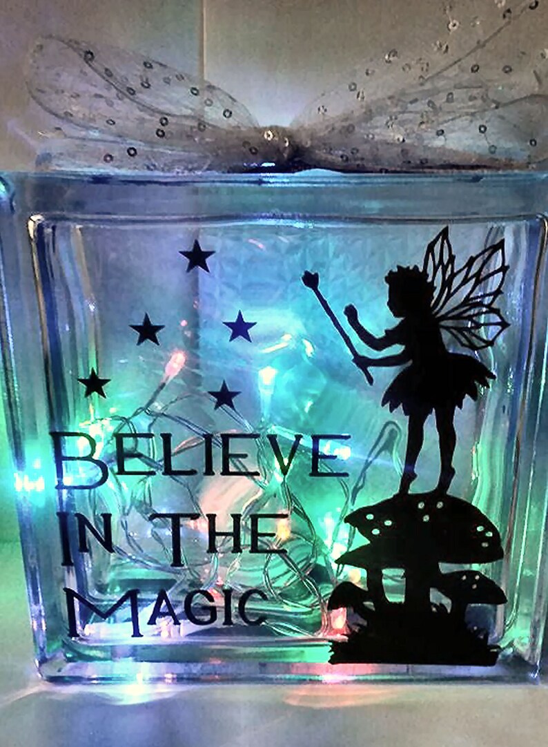 Believe in the Magic -fairies Fairy Glass Light Block Design Digital ...