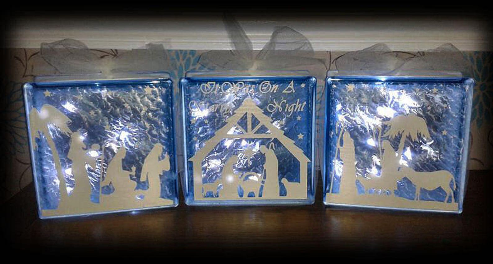 Nativity 3 Part - Glass Light Block Design Digital Cutting Files SVG ...