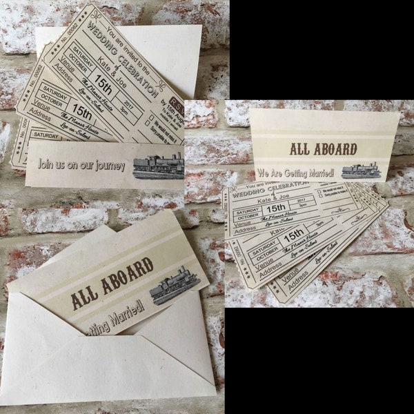 Train Ticket Wedding Invitation - Etsy
