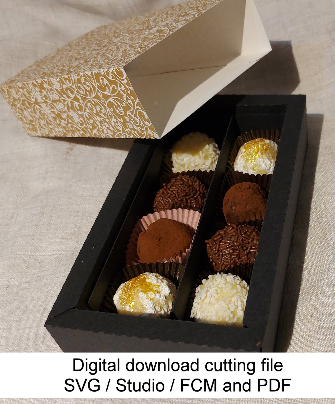 8 Truffle, Chocolate, Ballotin, Bonbons, Confections Box Digital ...