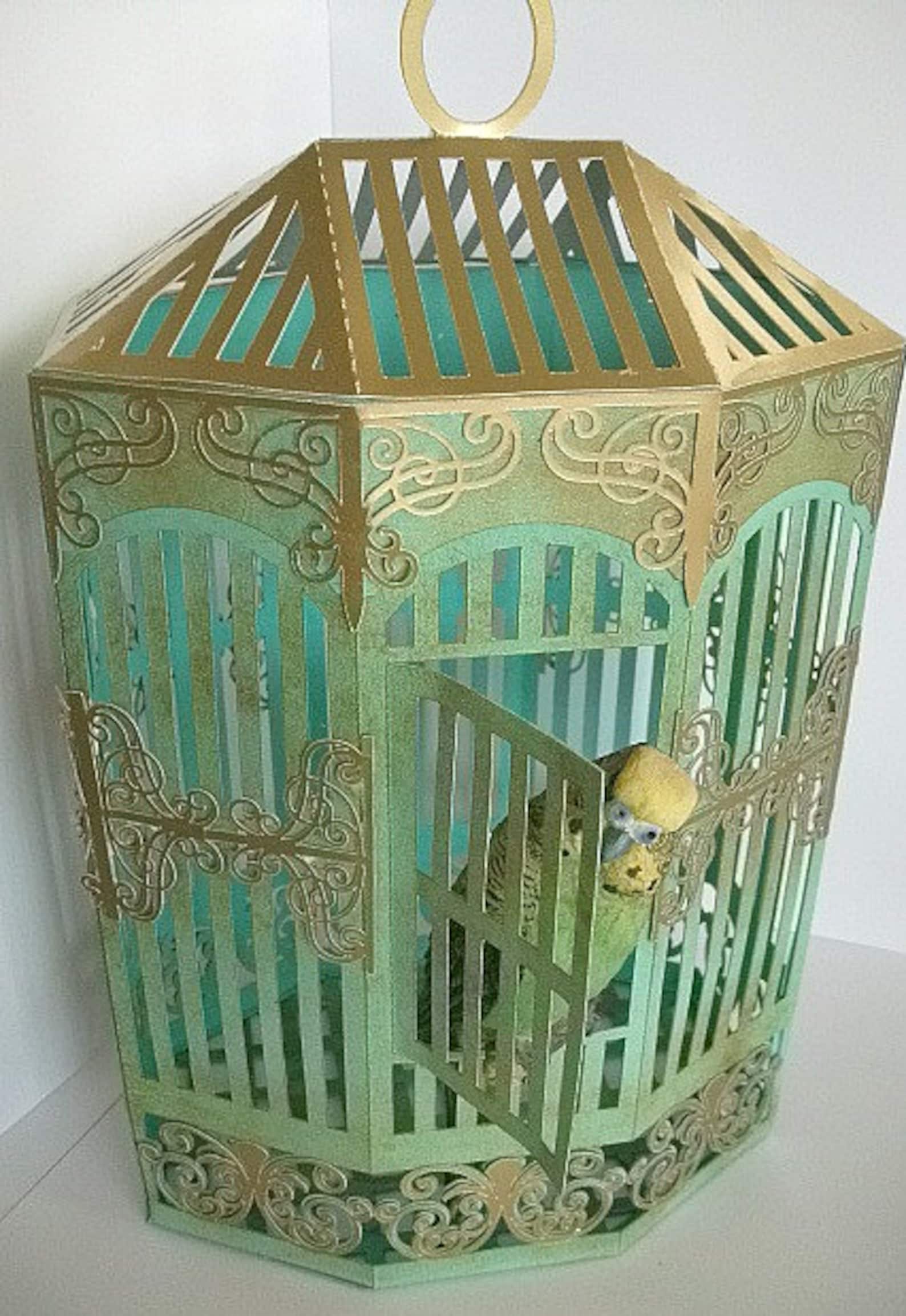 Vintage Bird Cage 3d Model Papercraft - Sil Studio / SVG (cricut ...