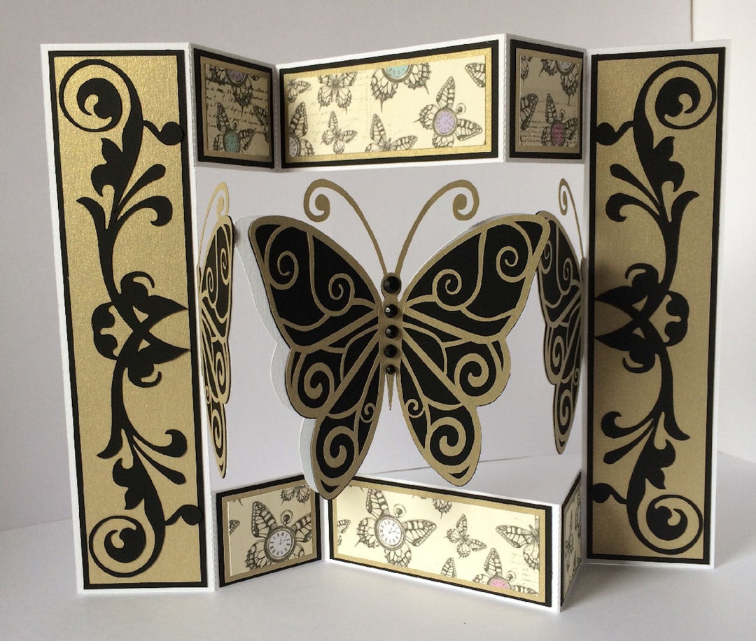 Butterfly Shutter Card Digital Cutting File - Etsy