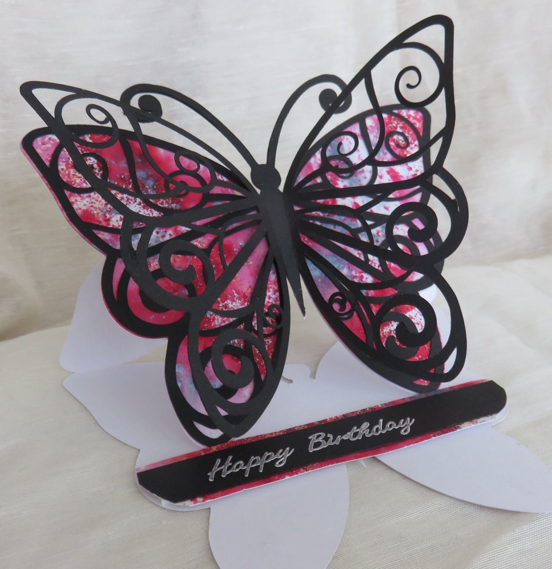 Butterfly Themed Easel Card Template With Instructions SVG / Studio ...
