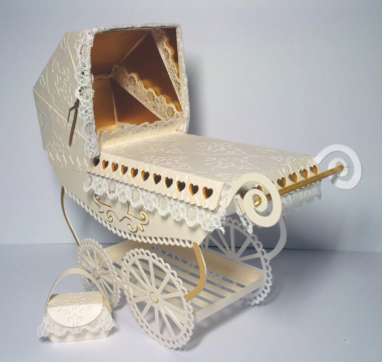 Vintage Baby Pram With Choice of Covers and Parasols and Box SVG ...