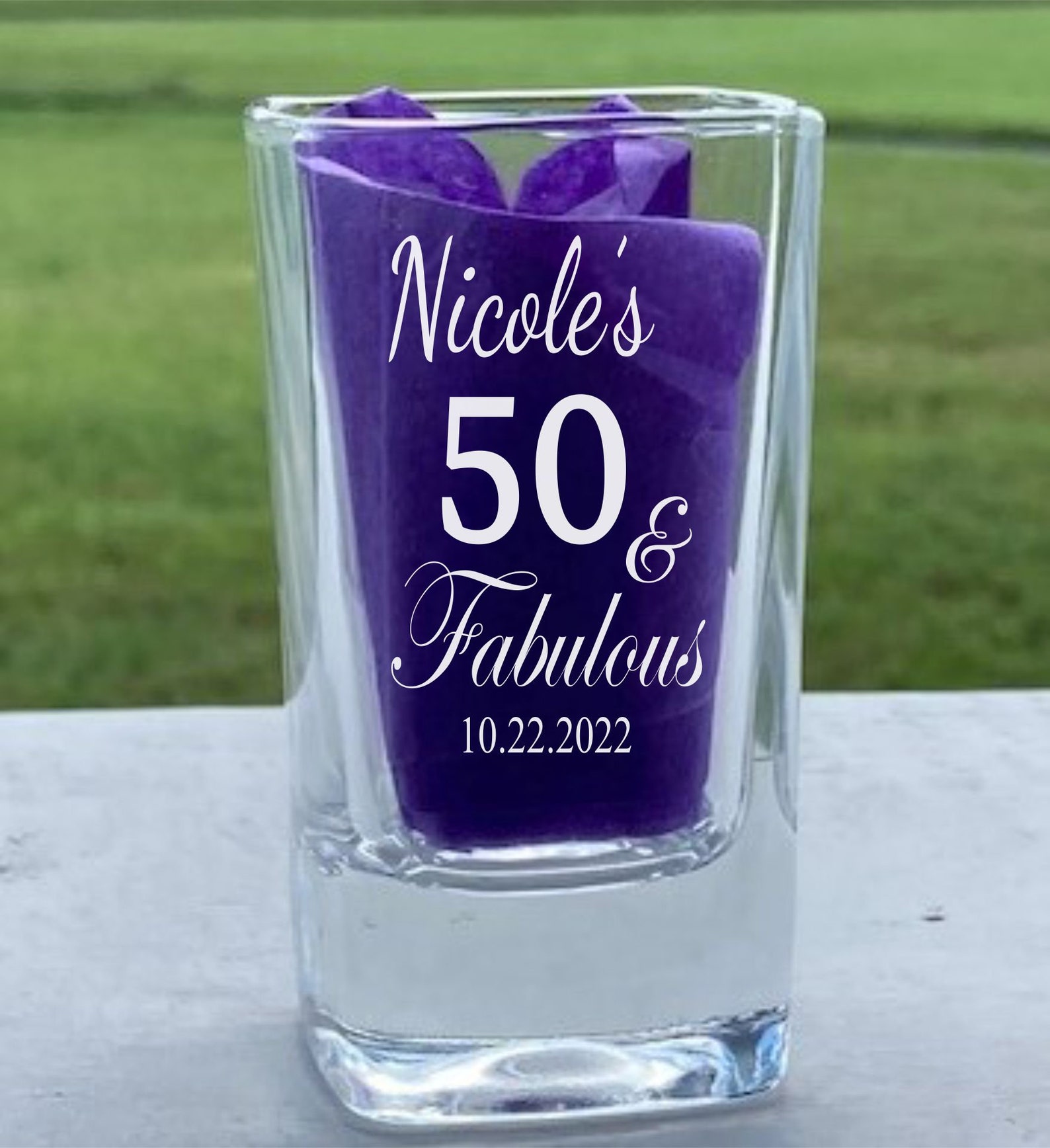 50th Birthday Shot Glasses Personalized Birthday Shot Glass Etsy