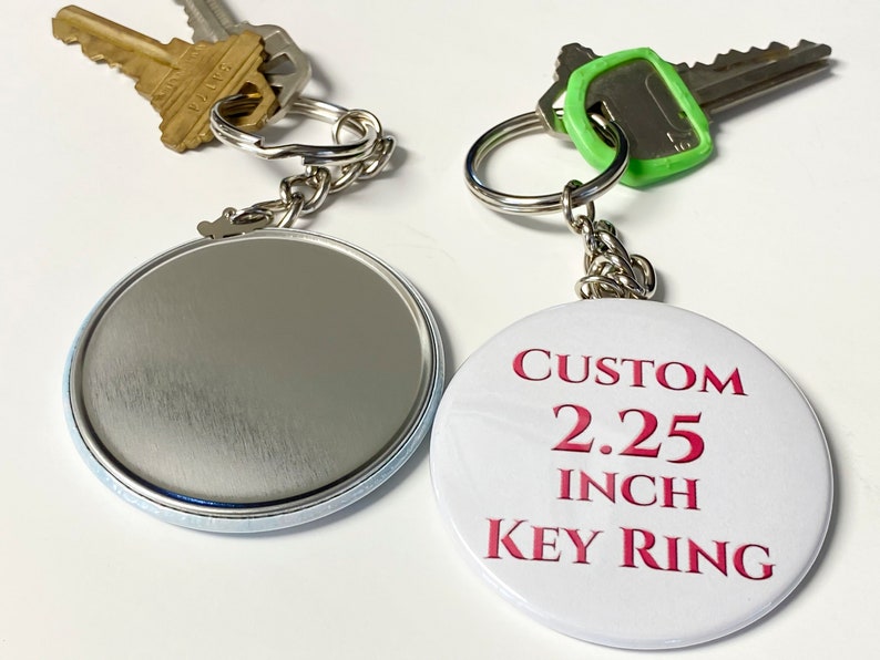 1.5 Inch or 2.25 Inch Custom Key Chains Personalized Key | Etsy