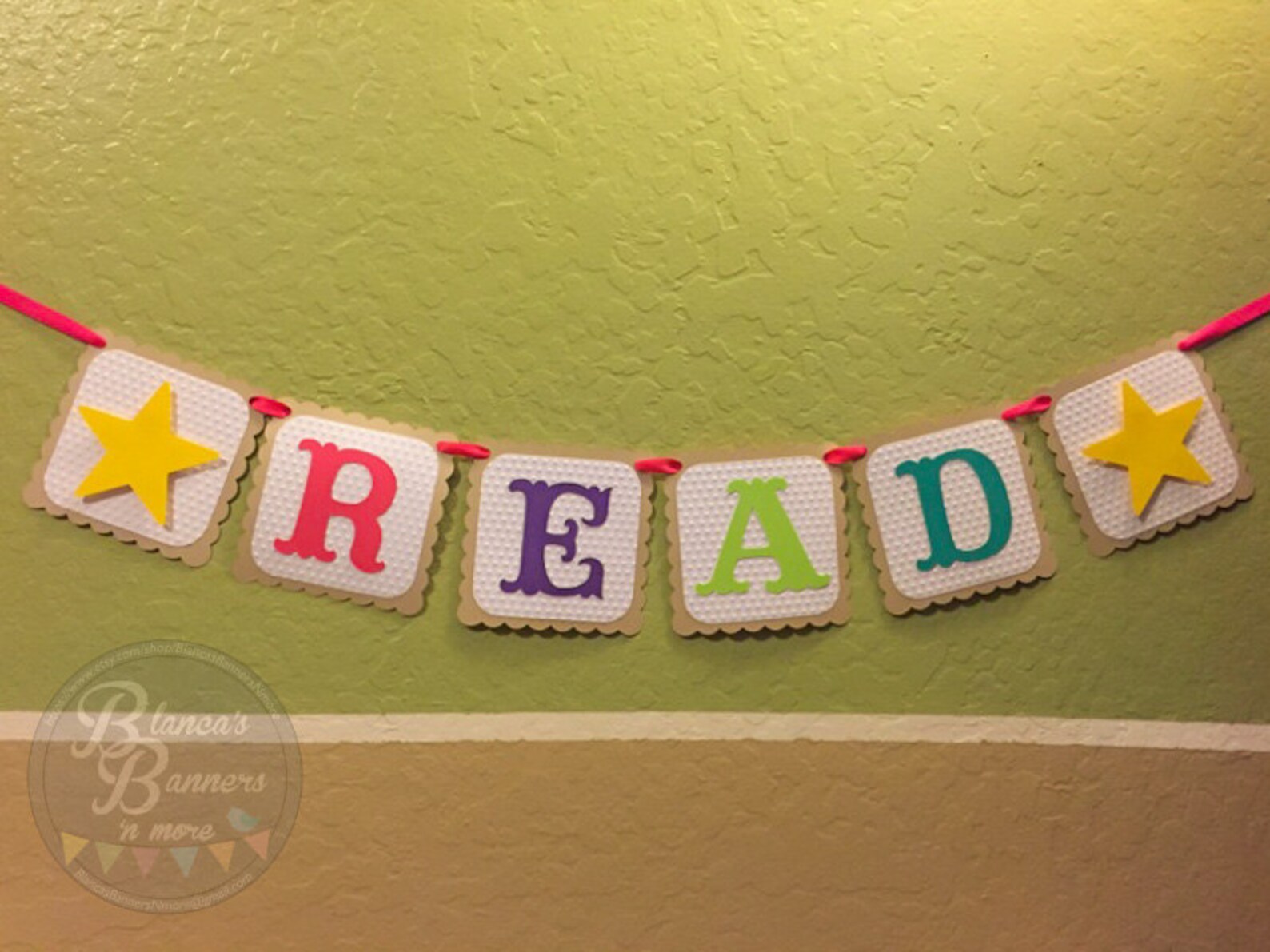 Read Banner for Children's Library Colorful Embossed | Etsy