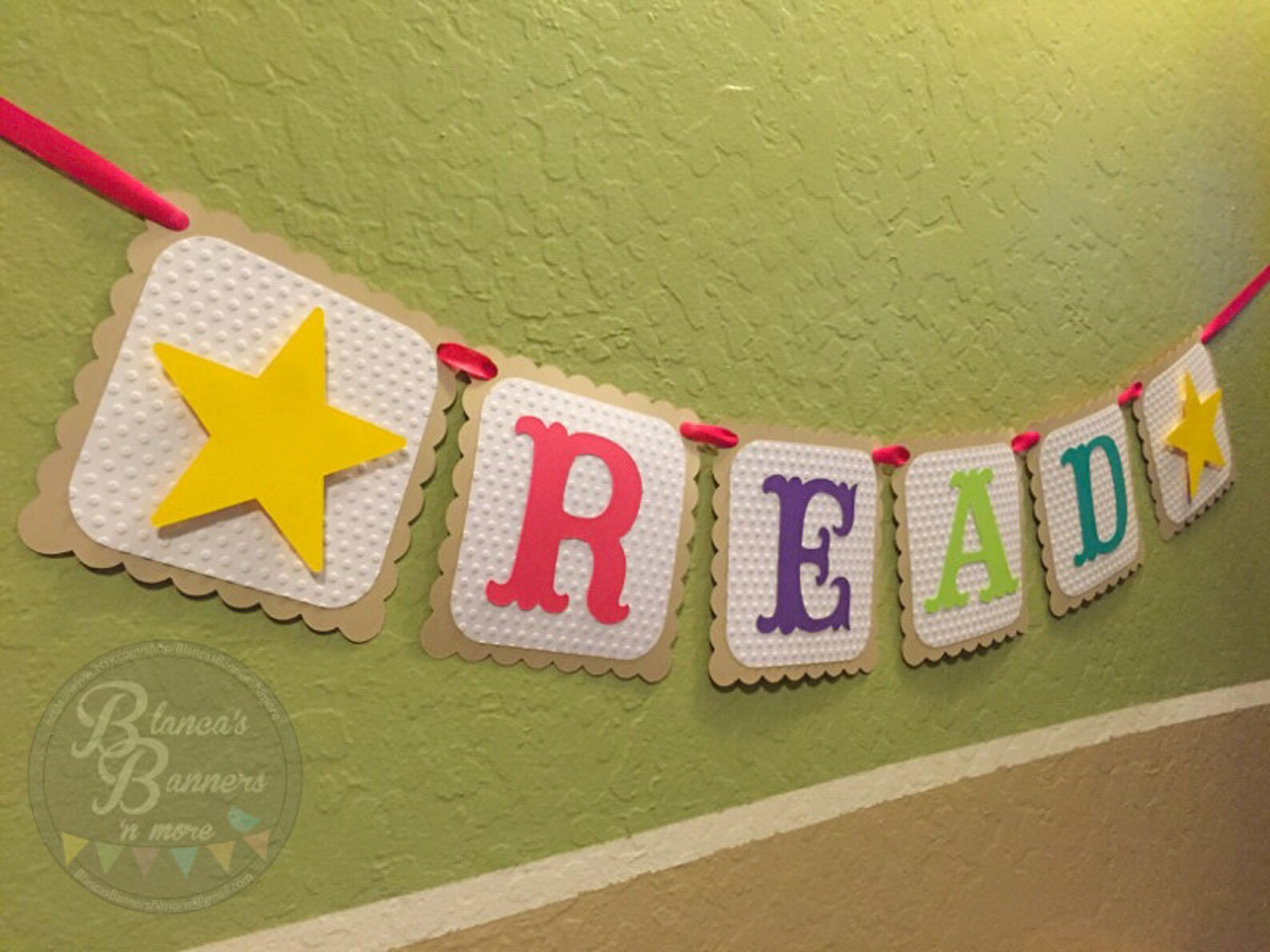 Read Banner for Children's Library Colorful Embossed | Etsy