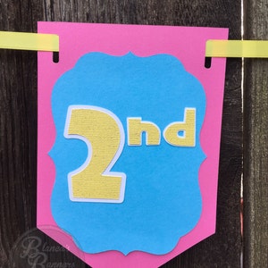 Happy 2nd Birthday Colorful Card Stock Banner Personalized With Name, 4 ...