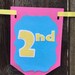 Happy 2nd Birthday Colorful Card Stock Banner Personalized With Name, 4 ...