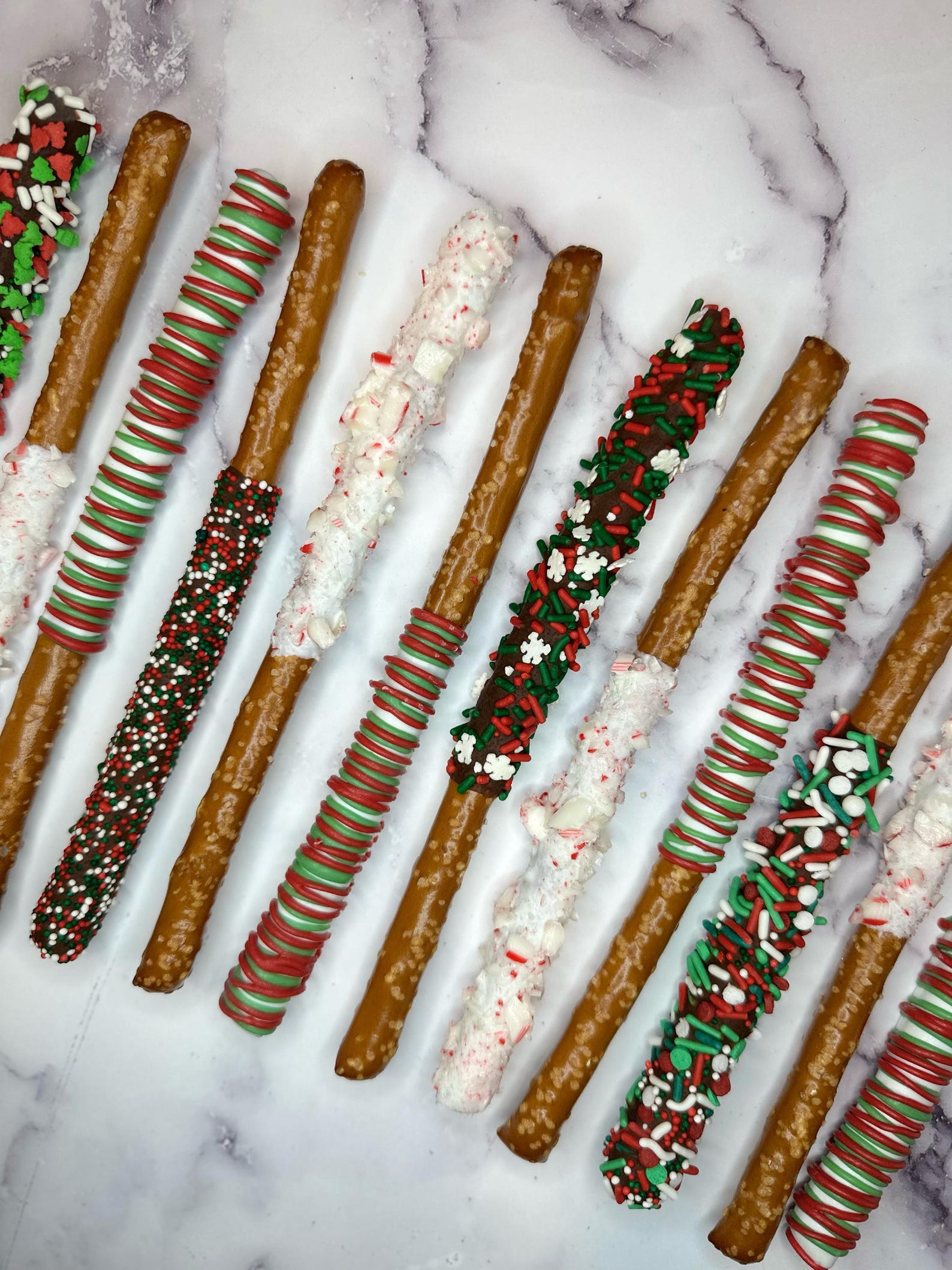 Christmas Decorated Pretzel Rods - Etsy