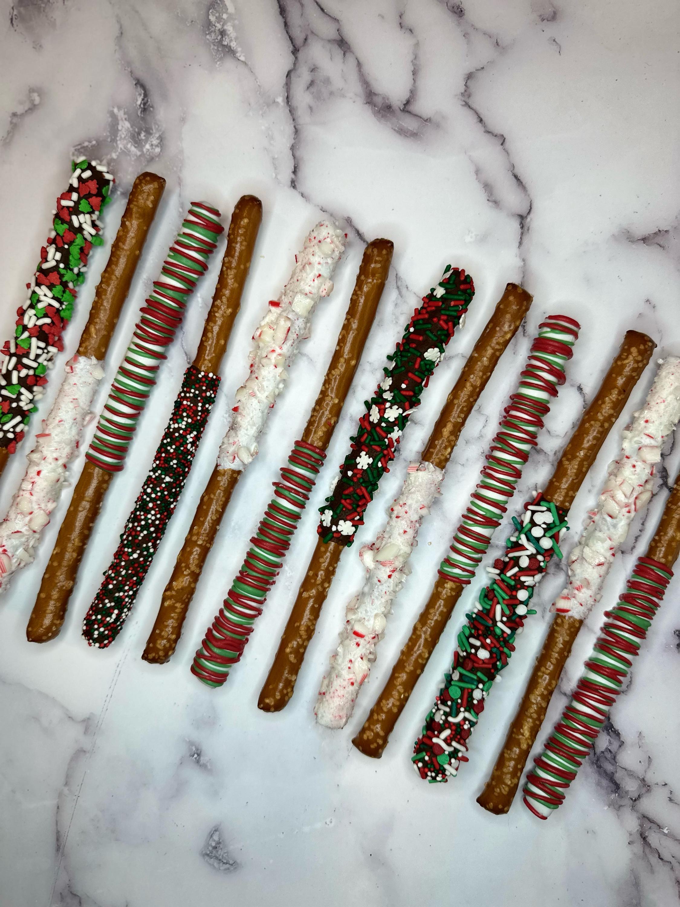 Christmas Decorated Pretzel Rods - Etsy