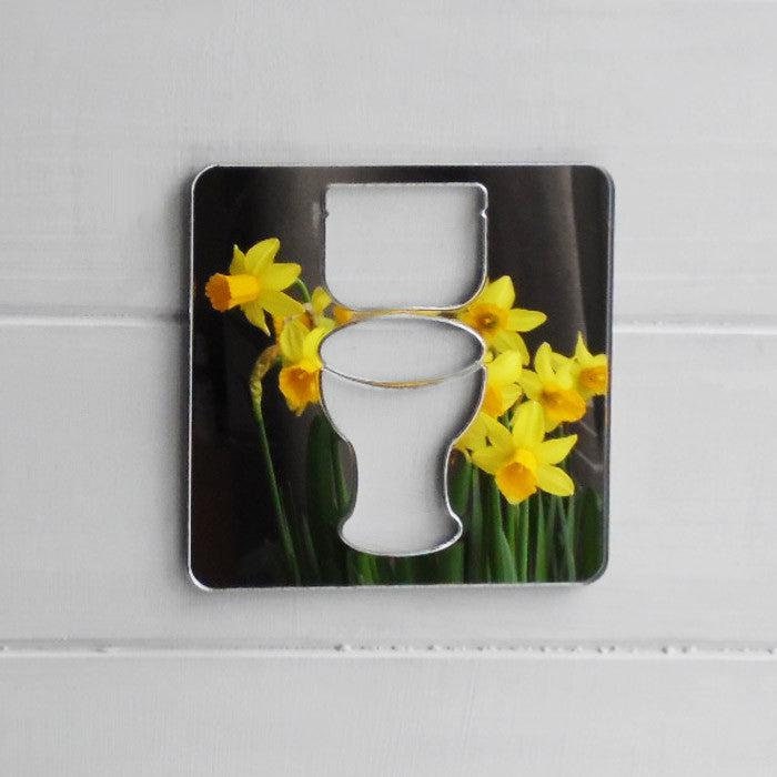 Square Mirrored Acrylic Toilet Sign | Etsy