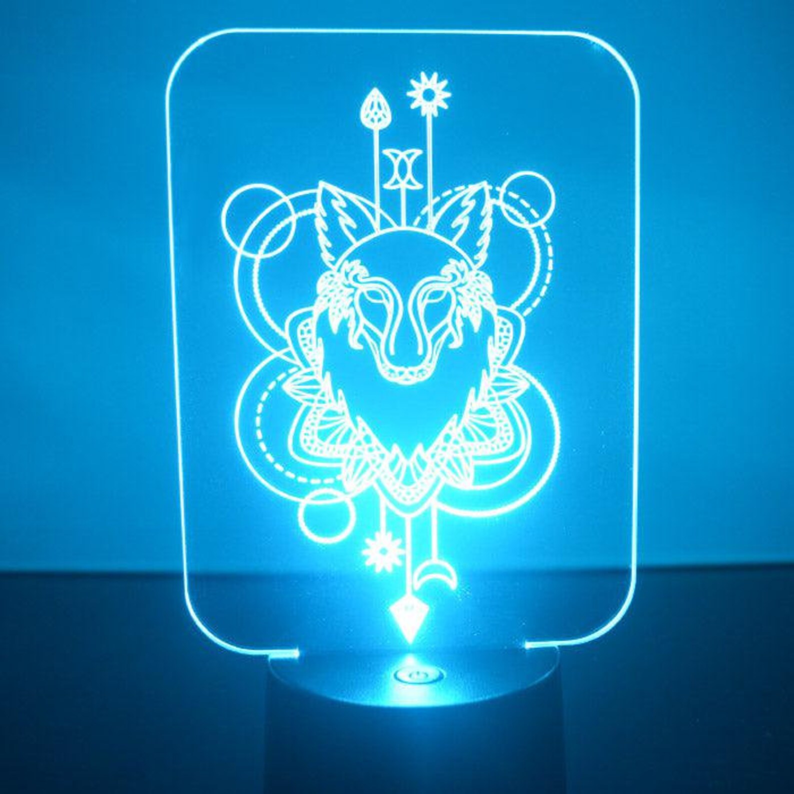 Wolf Decorative Rectangle Colour Changing LED Acrylic Light - Etsy