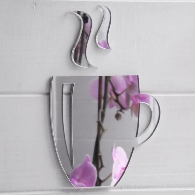 Coffee Mug & Steam Acrylic Mirror - Etsy