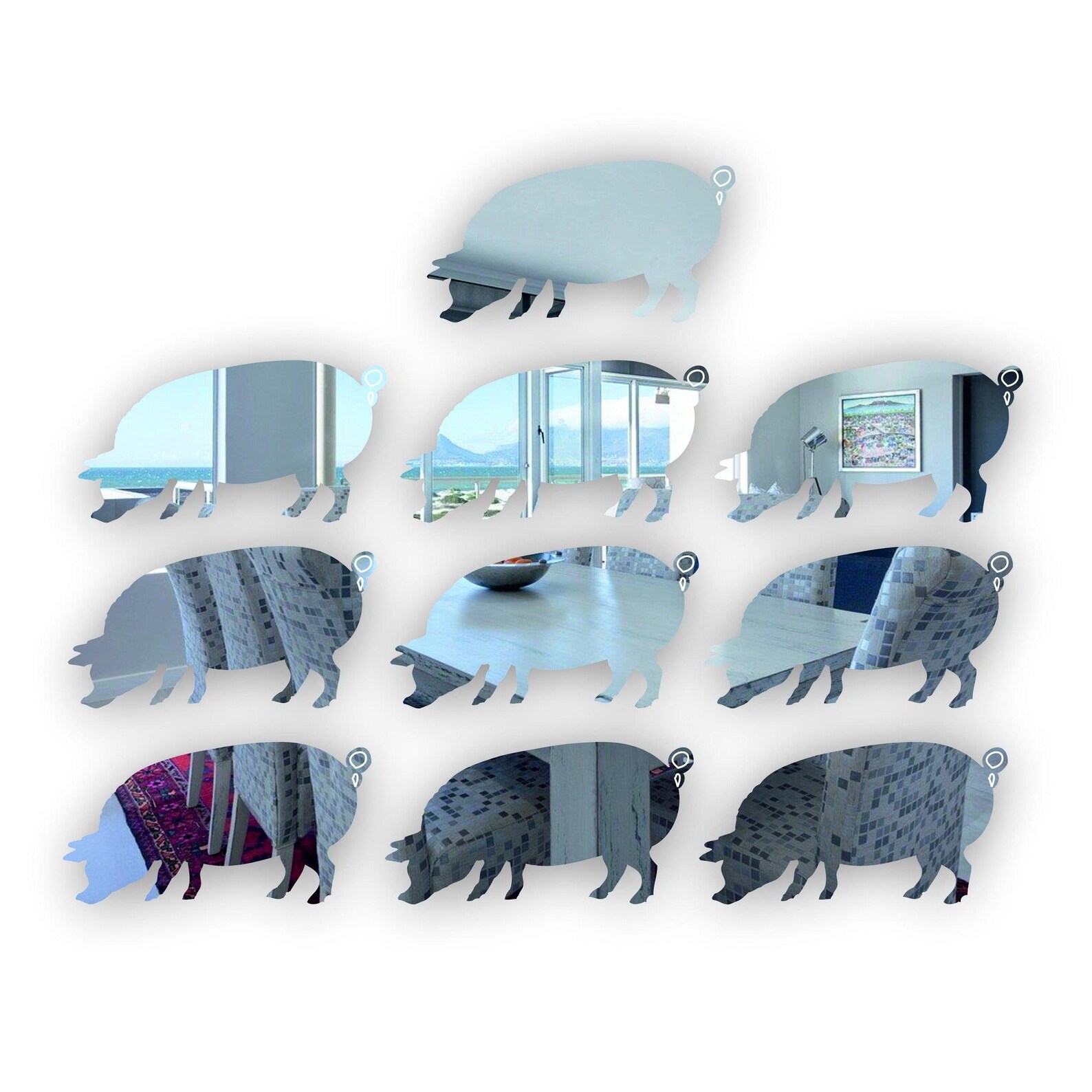 Farm Yard Pig Mini Craft Sized Acrylic Mirrors 10pk - Etsy