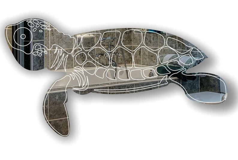 Swimming Turtle Engraved Acrylic Mirror - Etsy