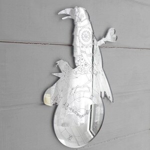 Steampunk Engraved Raven & Pocket Watch Acrylic Mirror - Etsy