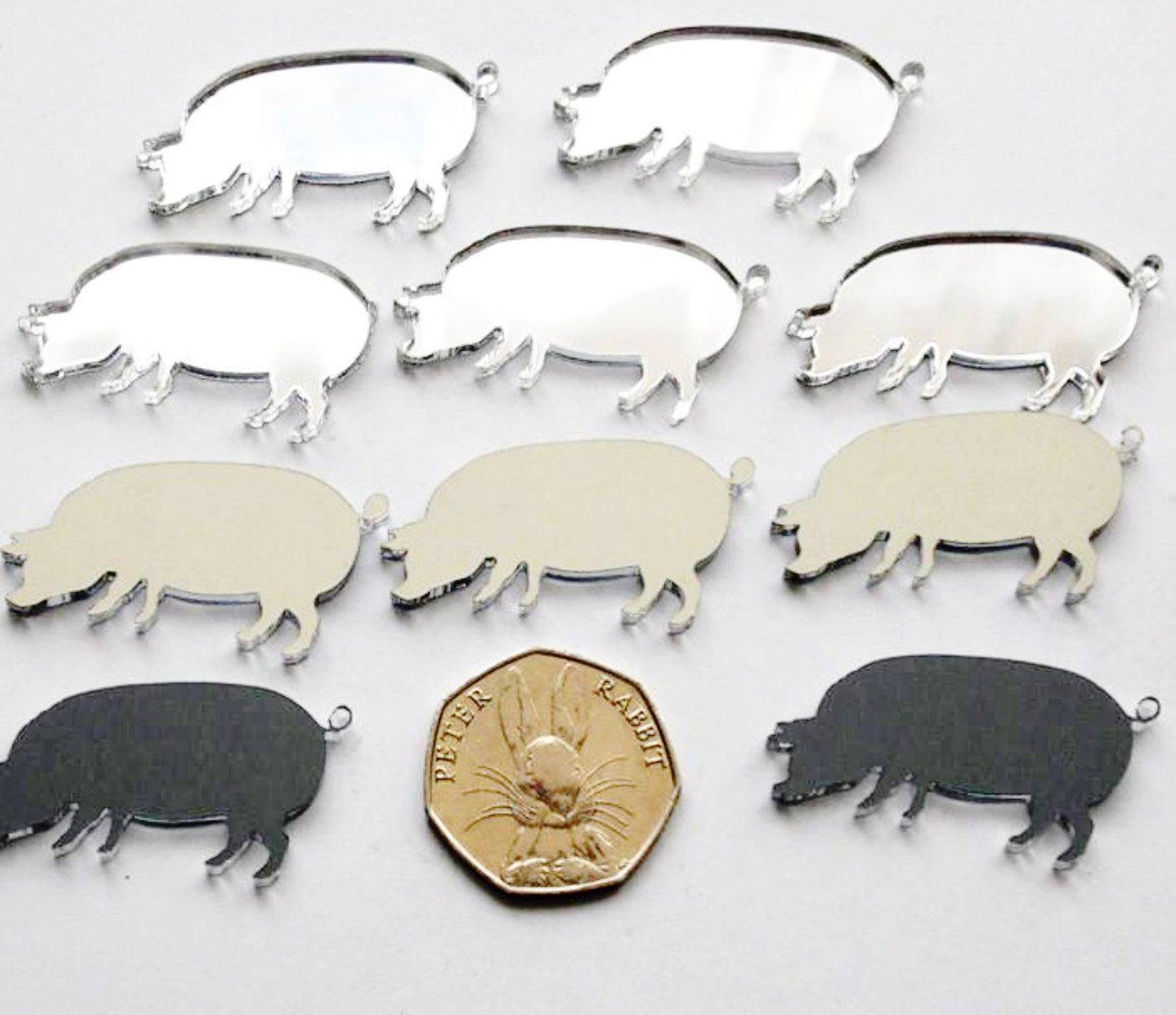 Farm Yard Pig Mini Craft Sized Acrylic Mirrors 10pk - Etsy