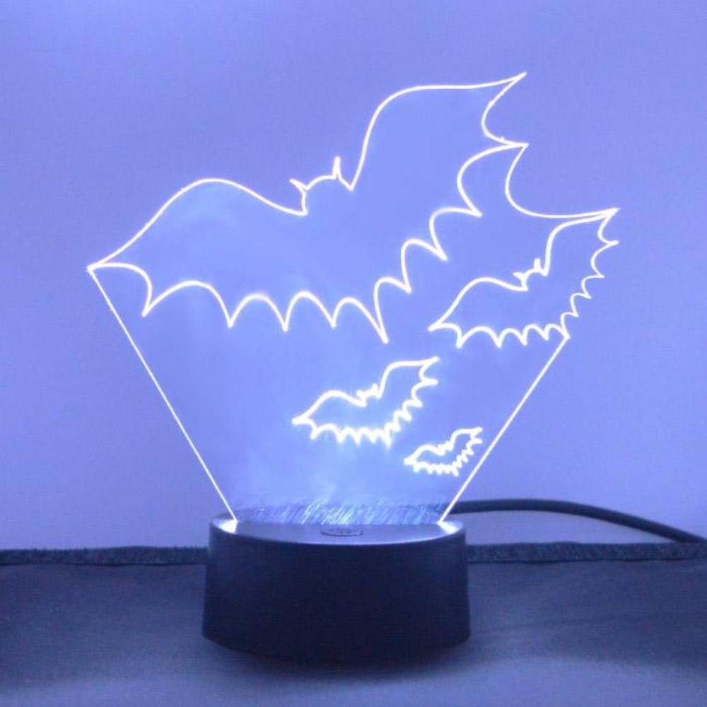 Group of Three Flying Bats LED Acrylic Light - Etsy UK