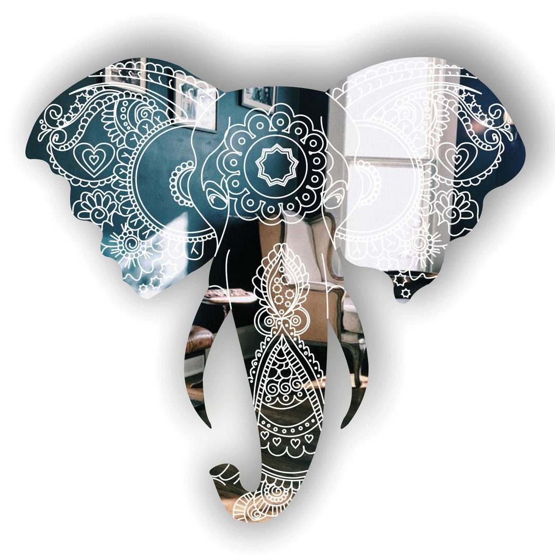 Elephant Engraved Head and Trunk Acrylic Mirror - Etsy