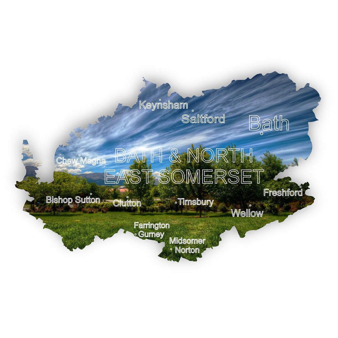County Map of 'bath and North East Somerset' UK - Etsy