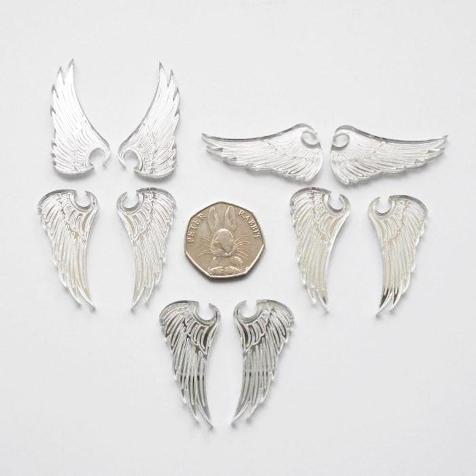 5 Pairs of Angel Wings Mini Craft Sized Acrylic Mirrors 10pk - Etsy