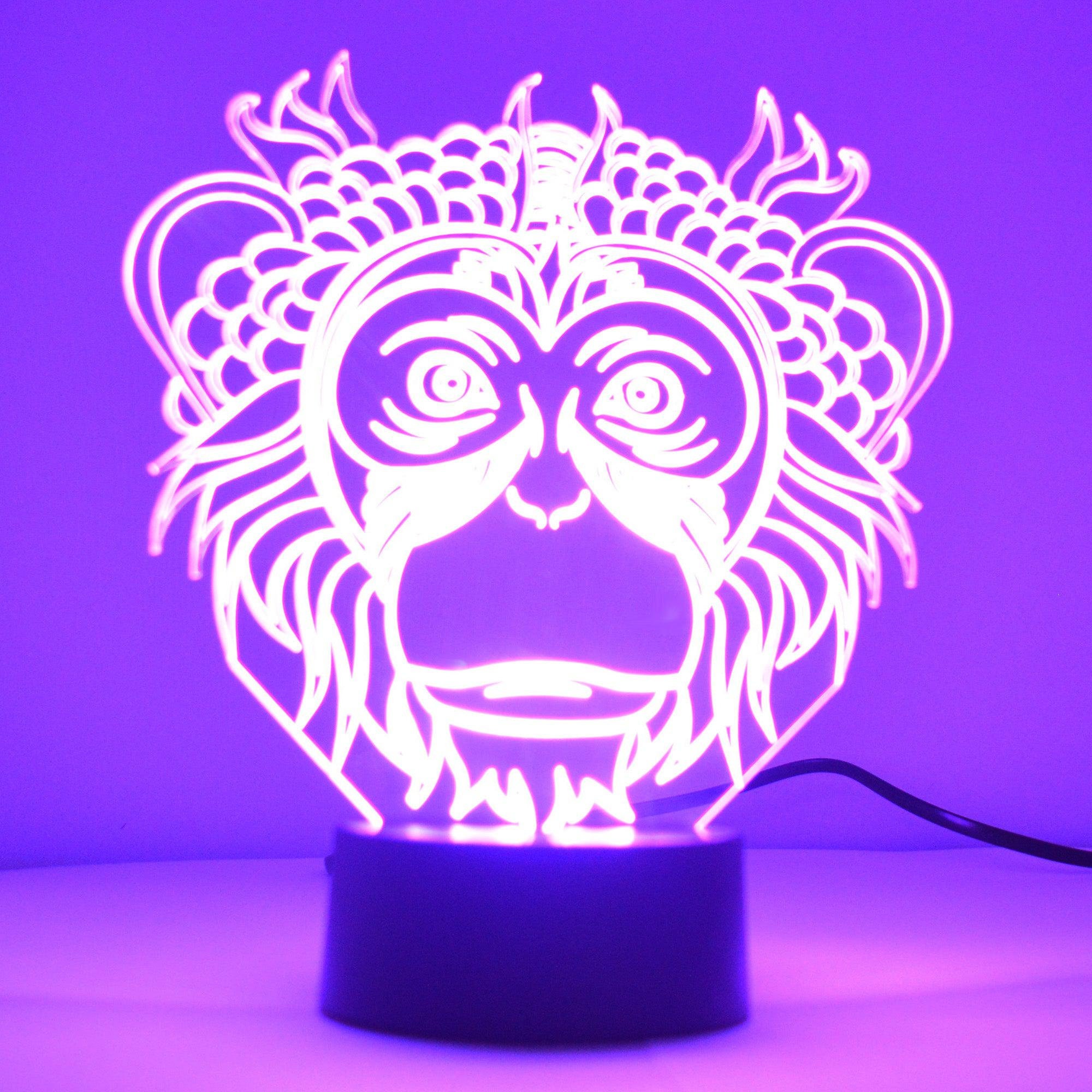 Monkey Face Colour Changing LED Mini Acrylic Light - Etsy UK