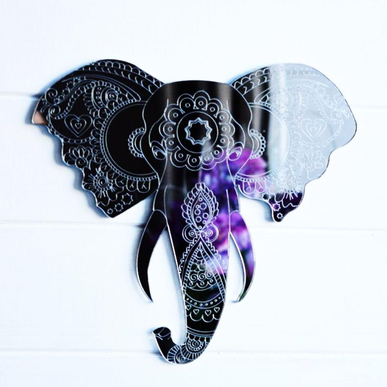 Elephant Engraved Head and Trunk Acrylic Mirror - Etsy