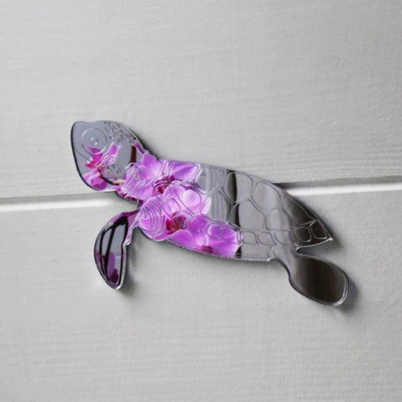 Swimming Turtle Engraved Acrylic Mirror - Etsy