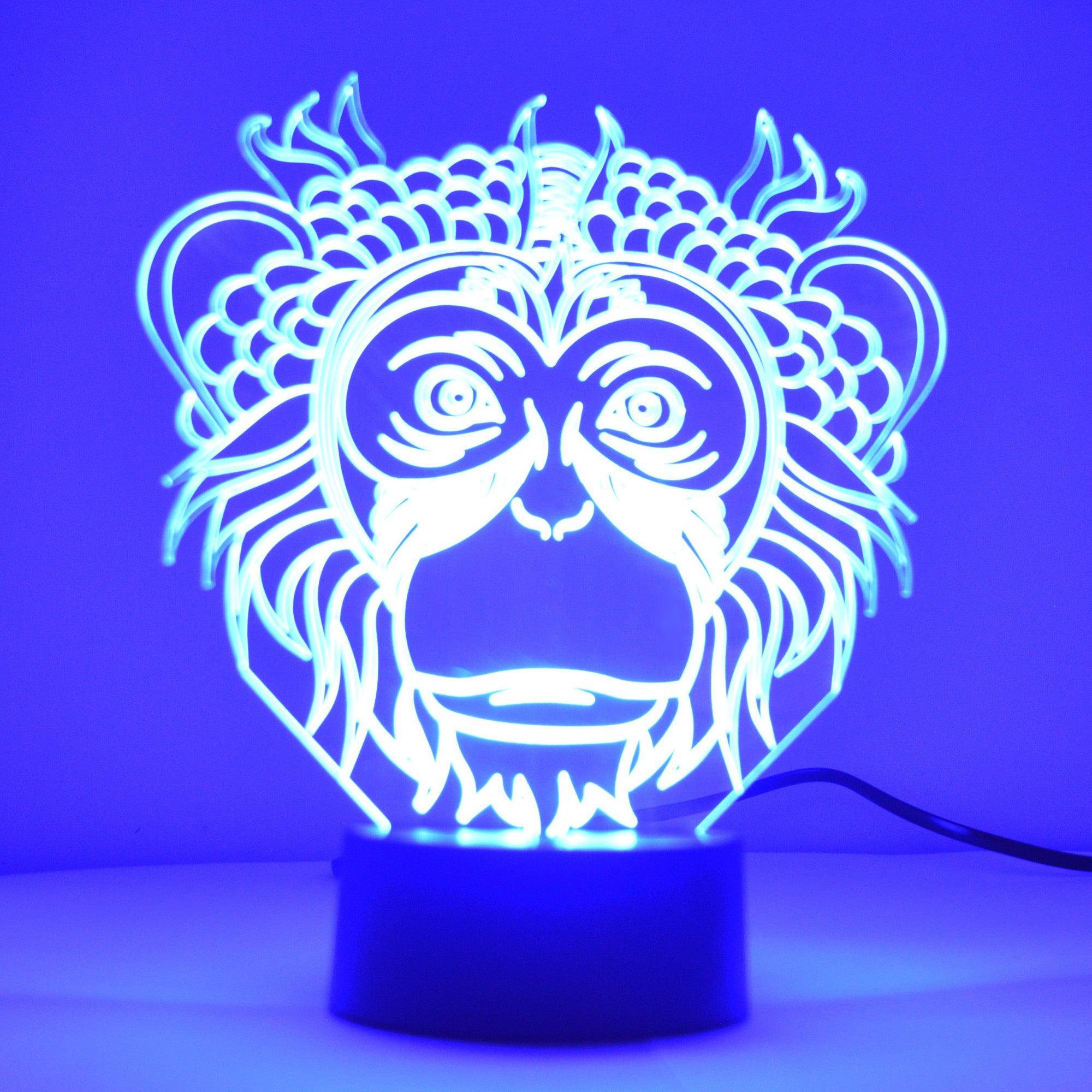 Monkey Face Colour Changing LED Mini Acrylic Light - Etsy UK