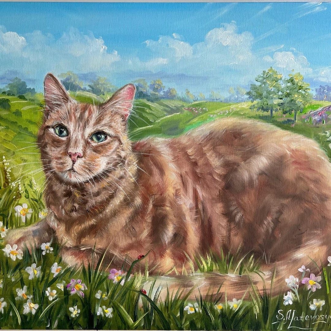 Art Commission Painting Custom Cat Portrait Custom Oil Painting From ...