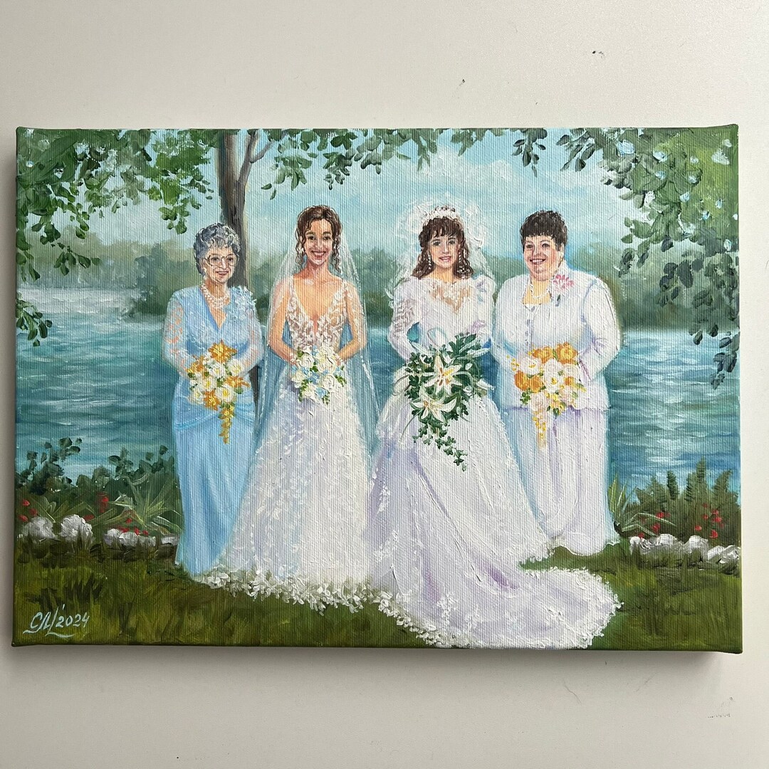 Commission Painting Generational Wedding Portrait From Photo Wedding ...