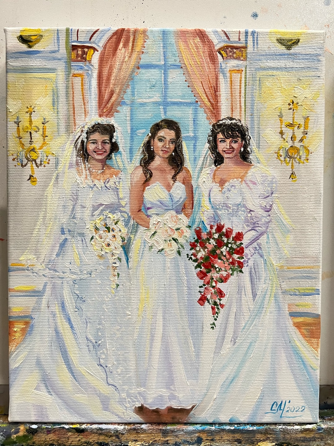 Custom Generational Wedding Portrait Oil Painting From Photo - Etsy