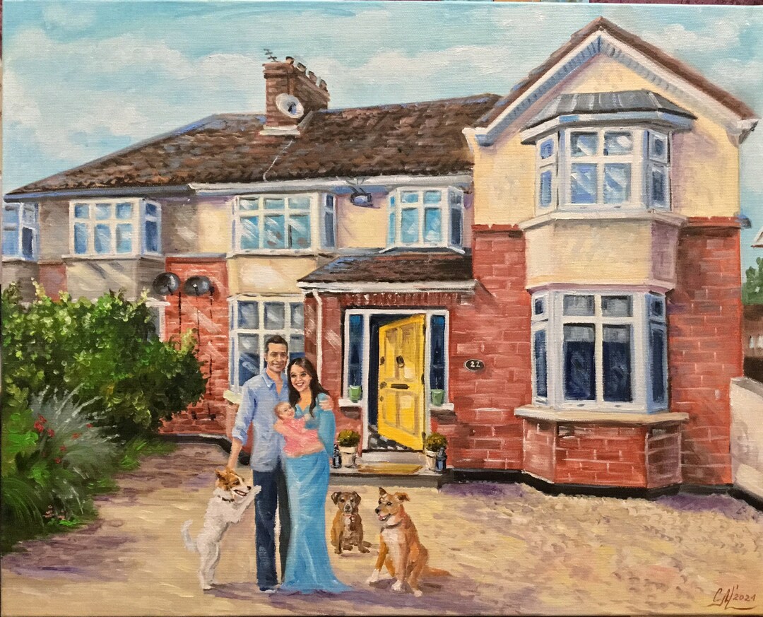 Commission Painting Custom House Portrait From Photo to Painting Home ...