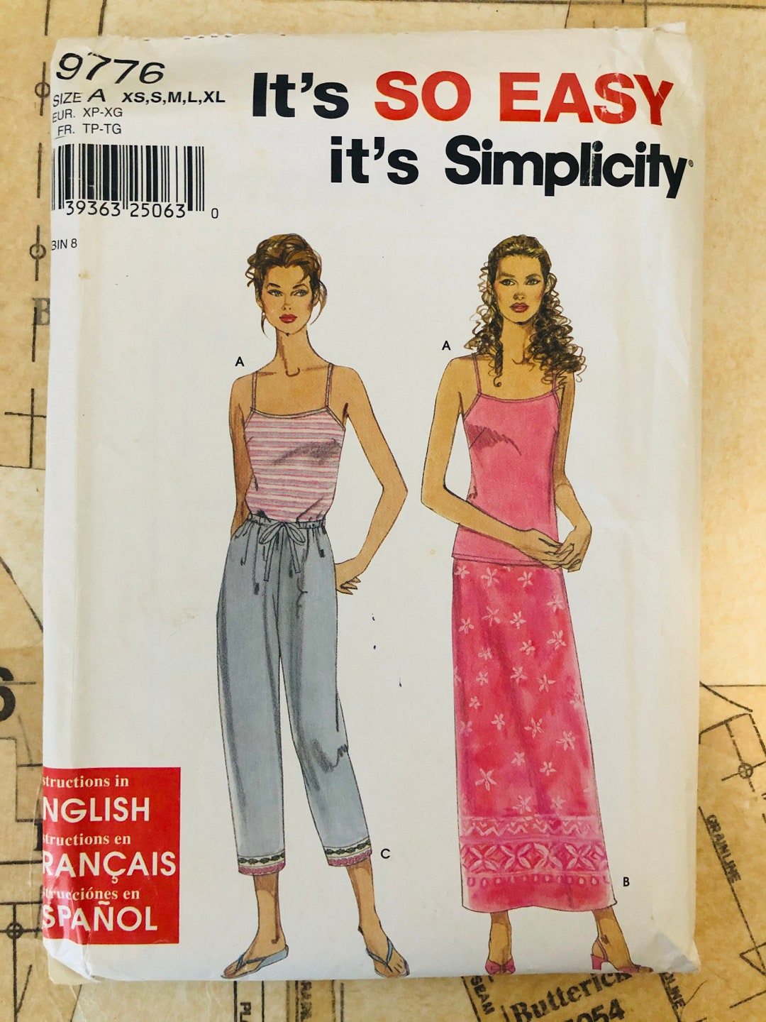 Simplicity 9776 Camisole Sewing Pattern Size XS-XL Womens Summer Casual ...