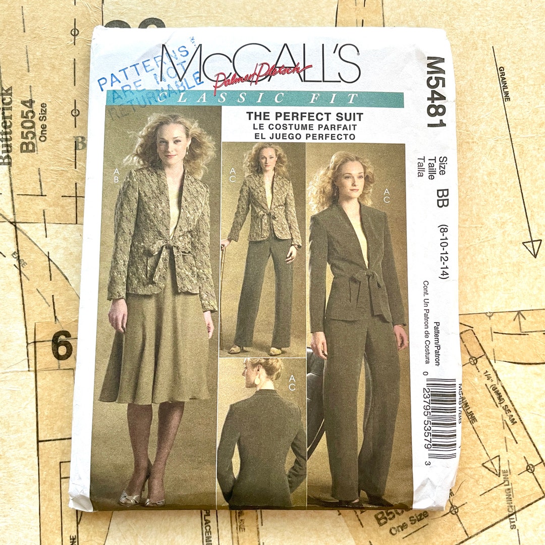 Mccalls 5481 Suit Pattern Tie Front Bow Suit Jacket Matching Pants and ...